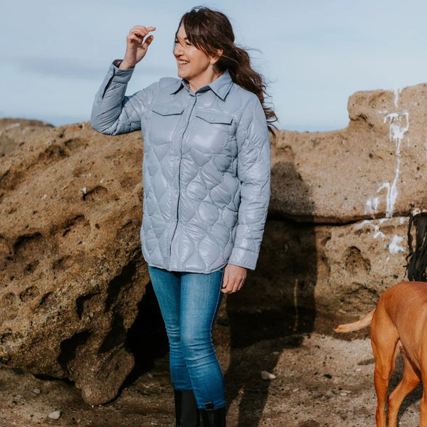 Jess Women's 90/10 Down Quilted Jacket | Ice Blue | Baby Blue - Moke ...