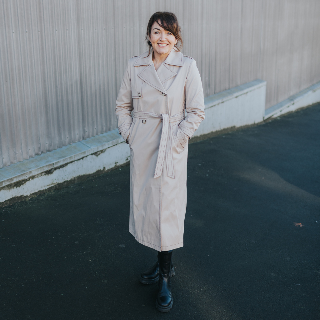 Kim Women's Trench Raincoat - Taupe - Moke Apparel