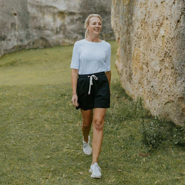 Ruby T-Shirt | Women’s Buttery Soft Modal Tee | Ice Blue - Moke Apparel