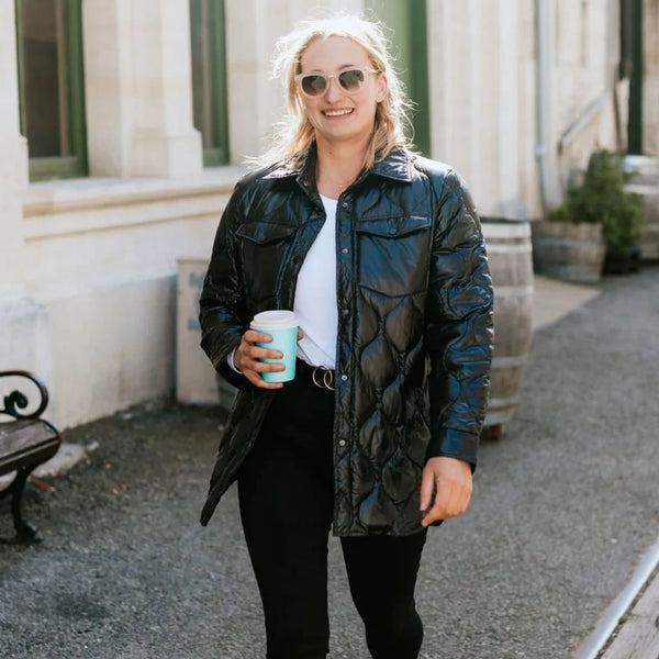 Jess Women's 90/10 Down Quilted Jacket | Black - Moke Apparel