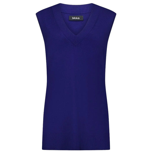Sam Women's Knit Vest | Blue Depths - Moke Apparel
